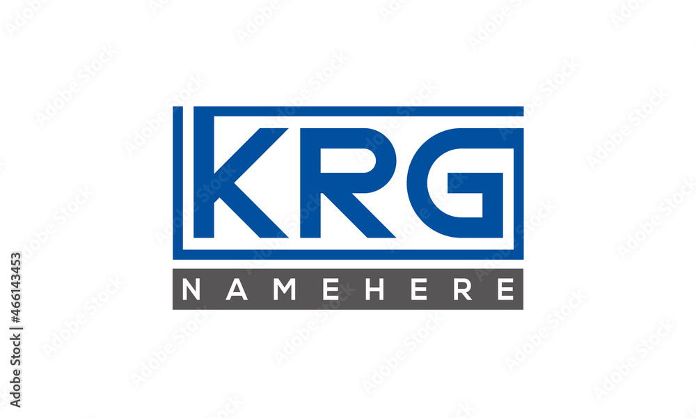 KRG Letters Logo With Rectangle Logo Vector Stock Vector | Adobe Stock