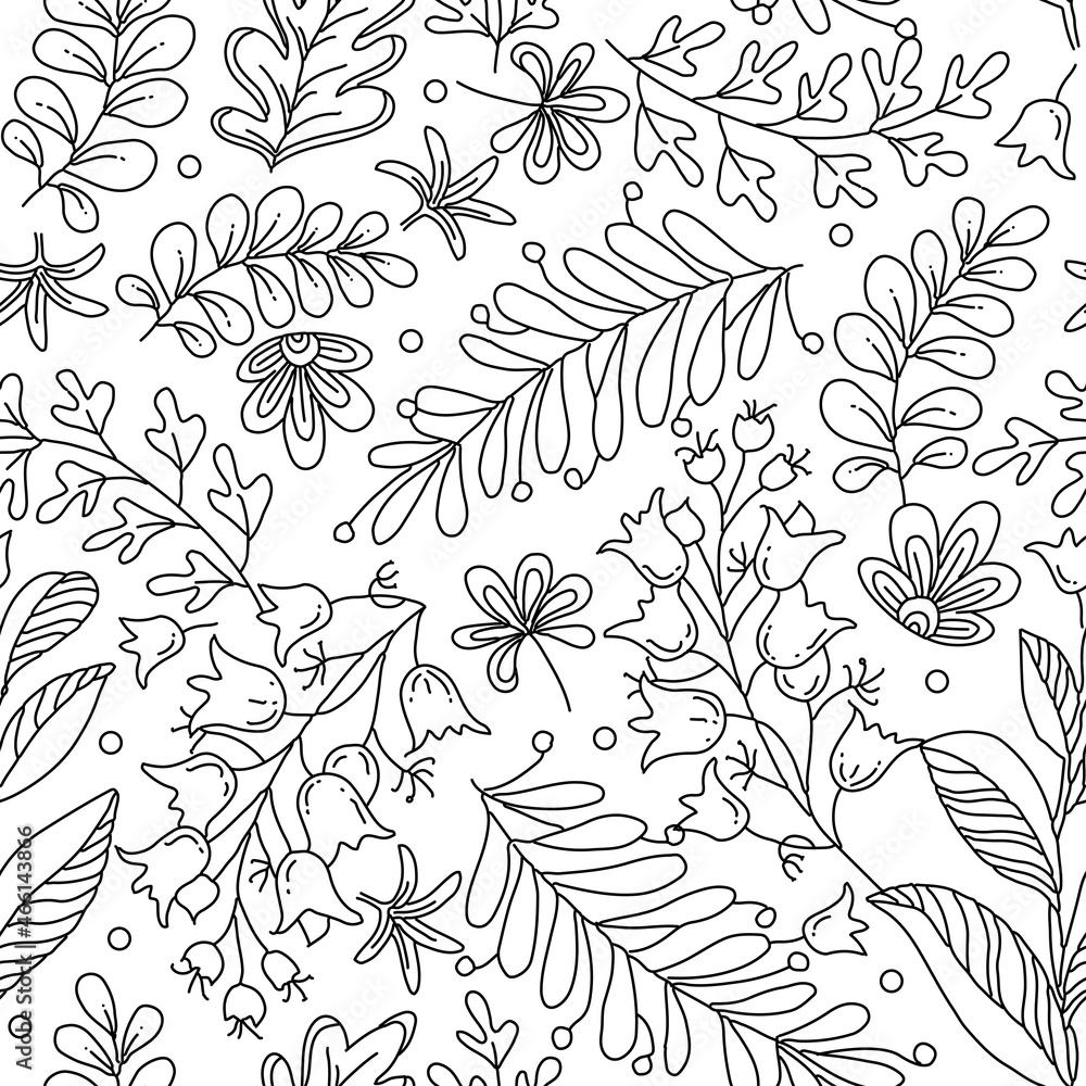 Hand drawn coloring page for kids and adults. Beautiful drawing with ...