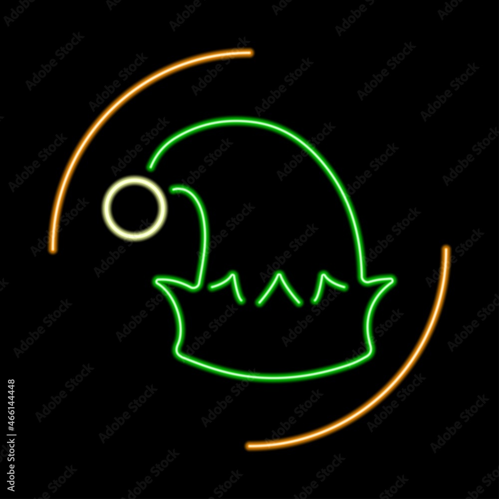 Hat elf neon sign, modern glowing banner design, colorful modern design ...