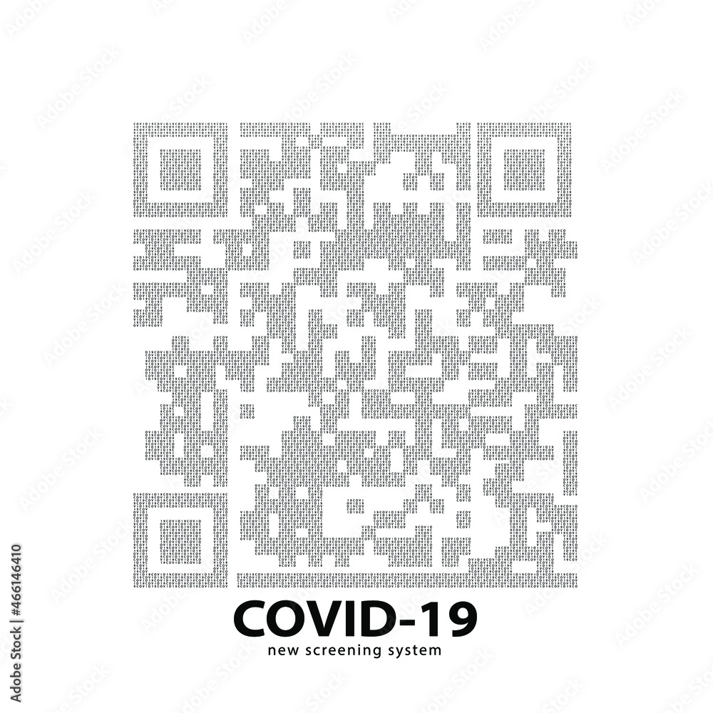 QR-code Covid-19/Coronavirus pandemic problem. Illustration of the new ...