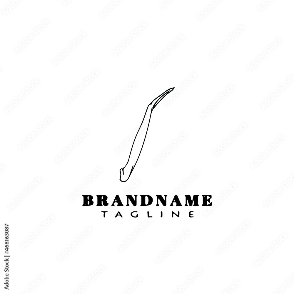 chicken bone cartoon logo icon design black isolated vector ...