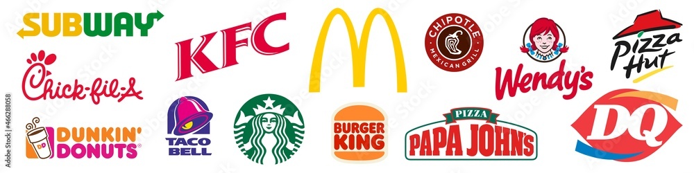 Fast food restaurant: McDonalds, Starbucks, Subway, KFC, Burger King ...