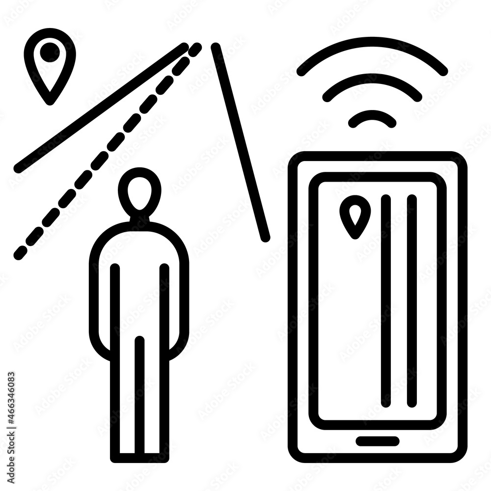 Route selection on the smartphone screen. Navigator with Wi-Fi. A ...