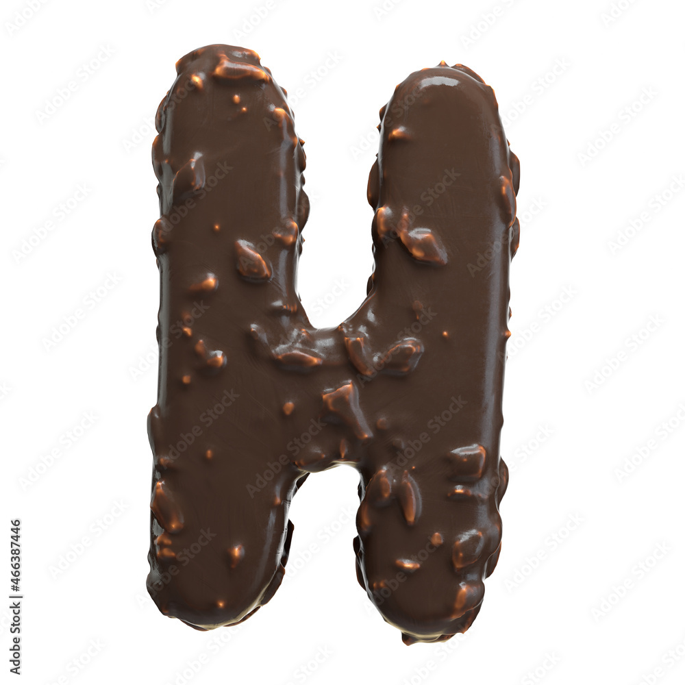 Creative art alphabet of chocolate,3d rendering. Cartoon nuts chocolate ...