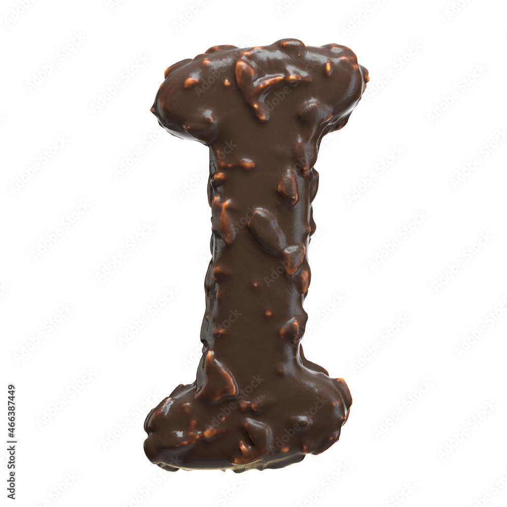 Creative art alphabet of chocolate,3d rendering. Cartoon nuts chocolate ...