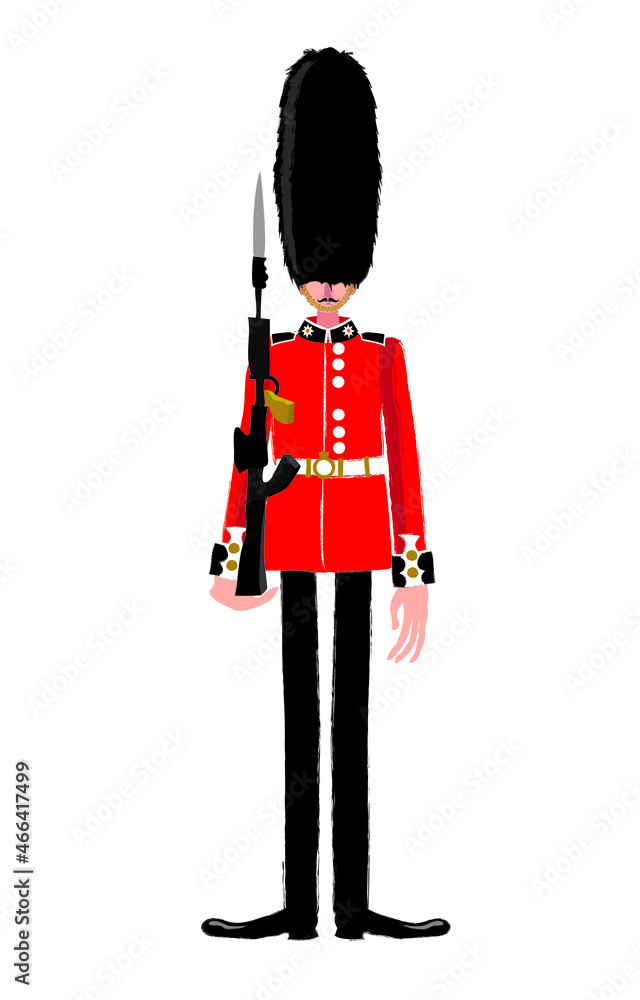 Vector illustration of a traditional British royal guard Stock Vector ...