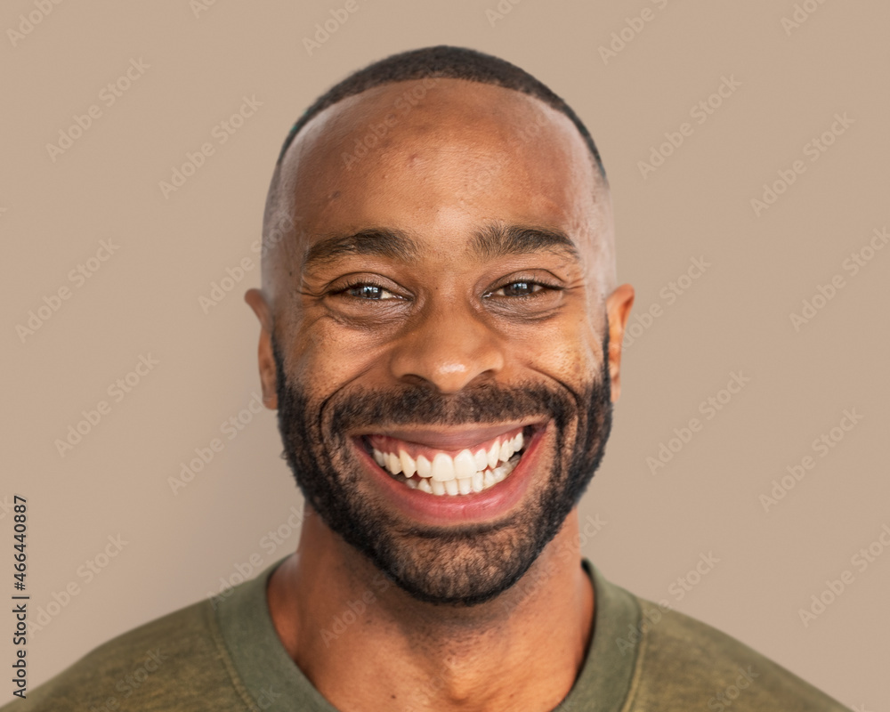 Handsome man smiling, happy face portrait close up Stock Photo | Adobe ...