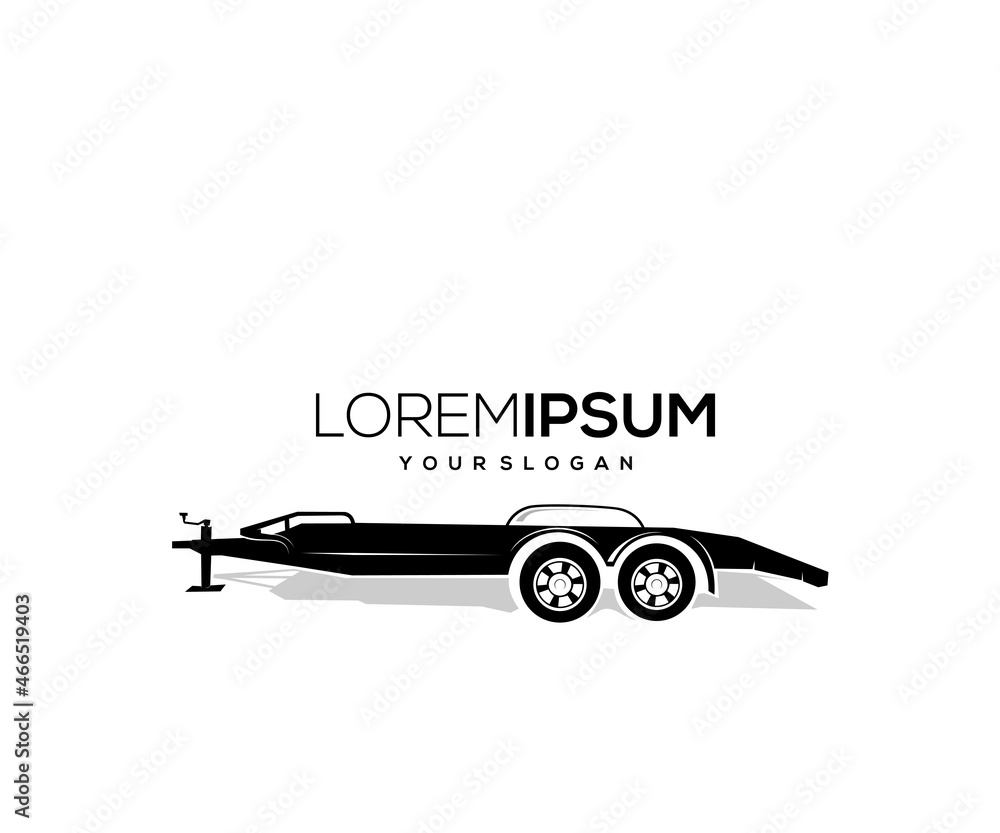 vector logo design trailer silhouette Stock Vector | Adobe Stock