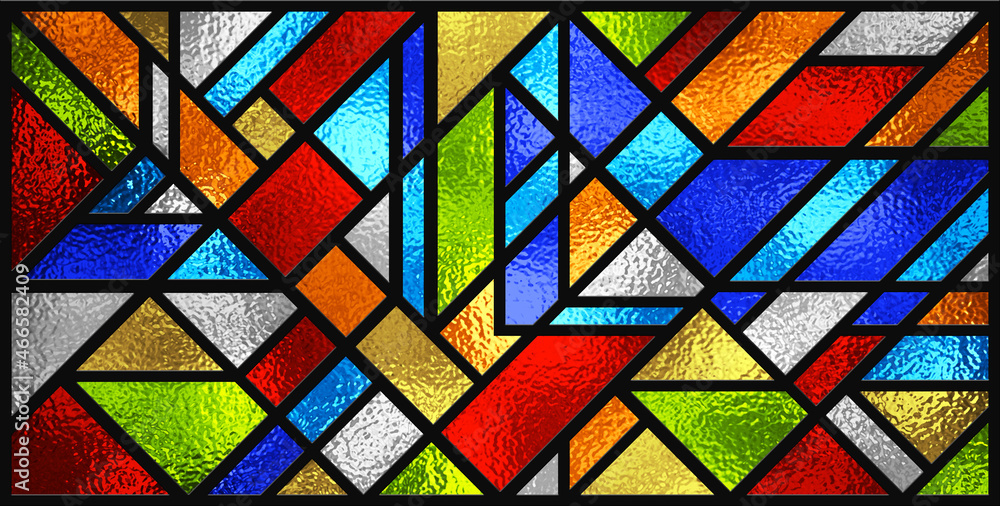 Stained glass window. Abstract colorful stained-glass background. Art ...