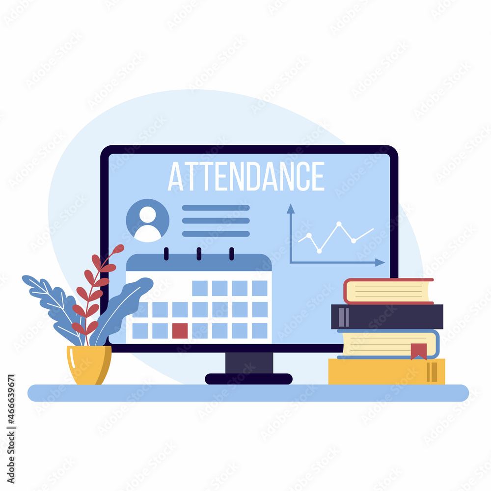 Office software. Attendance management. Business concept. Infographics ...