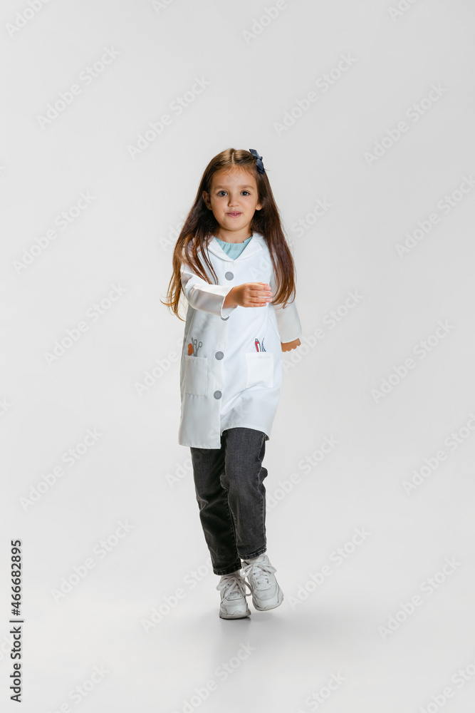 Full-length portrait of cute beautiful little girl, child in image of ...