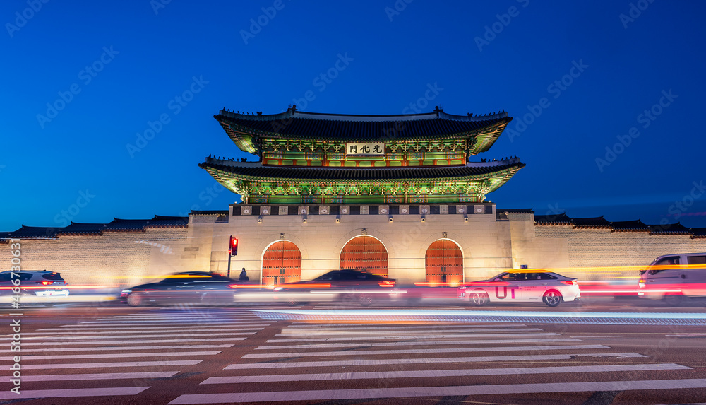Gwanghwamun gate of Gyeongbokgung palace of the Joseon dynasty in Seoul ...