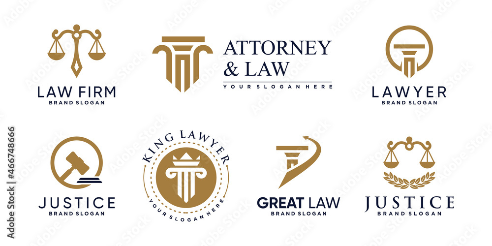Law logo collection with creative element concept Premium Vector Stock ...