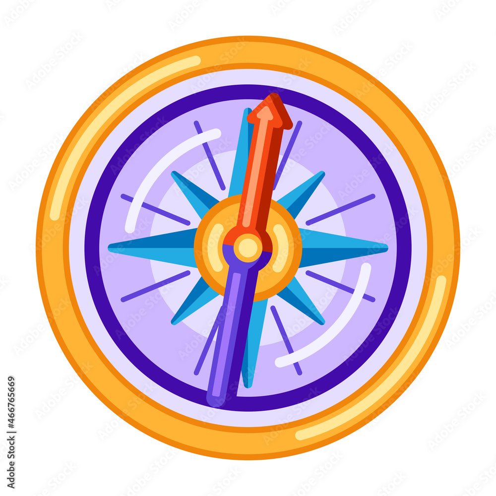 Illustration of compass with wind rose. Image for geography and ...