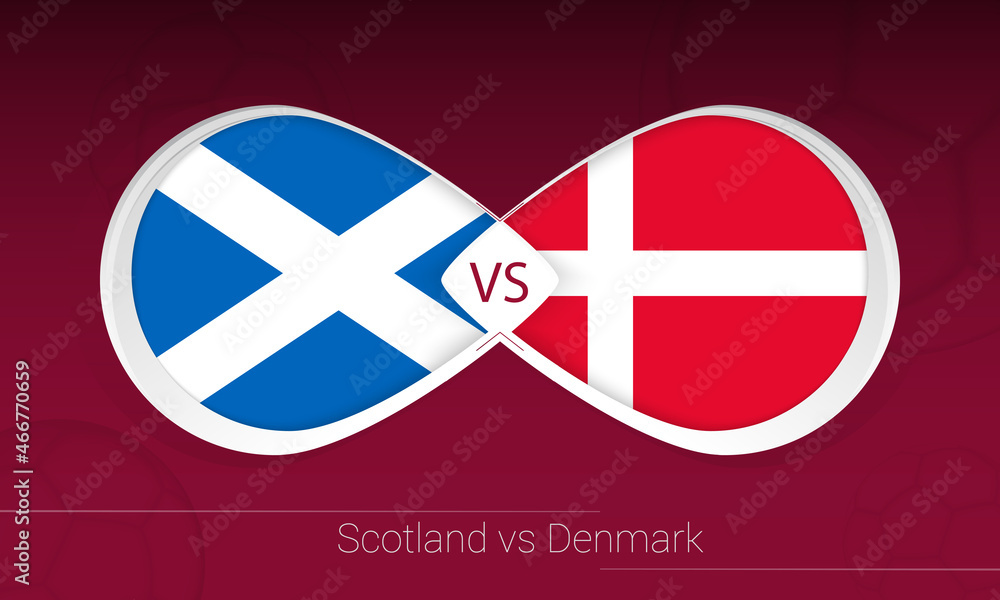 Scotland vs Denmark in Football Competition, Group F. Versus icon on ...