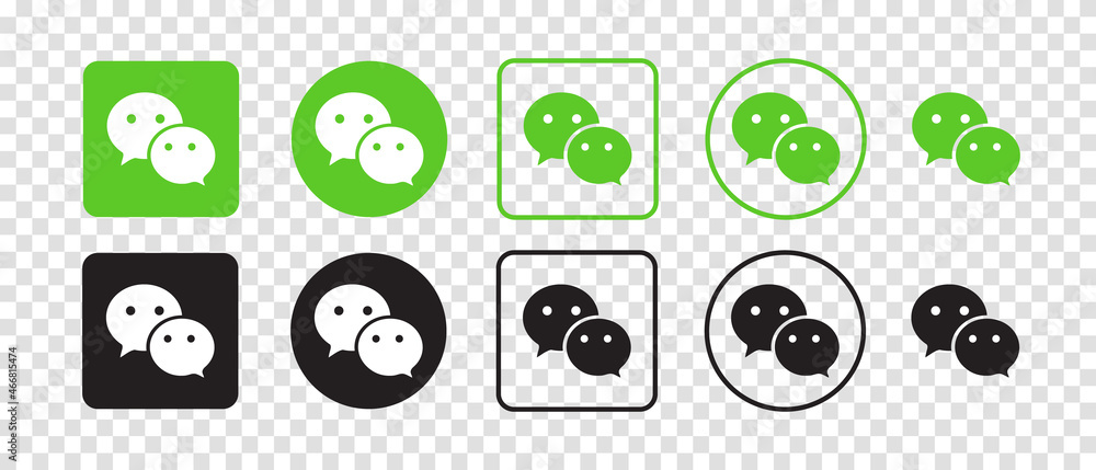 Wechat Vector Logo Black Wechat Vector Icon Stock Vector (Royalty