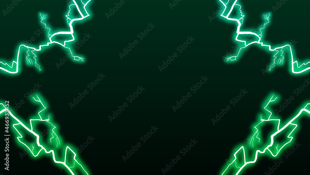 Black background with green lightning frame Stock Illustration | Adobe ...