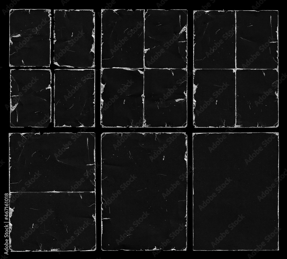 Foto Set of Old Black Empty Aged Damaged Paper Poster Cardboard Photo ...
