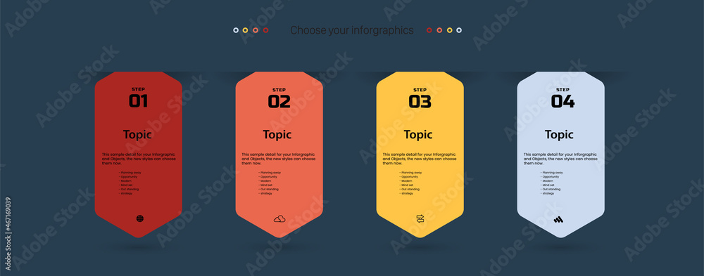 The FOUR Colors of Vector Infographic label design with 4 options can ...