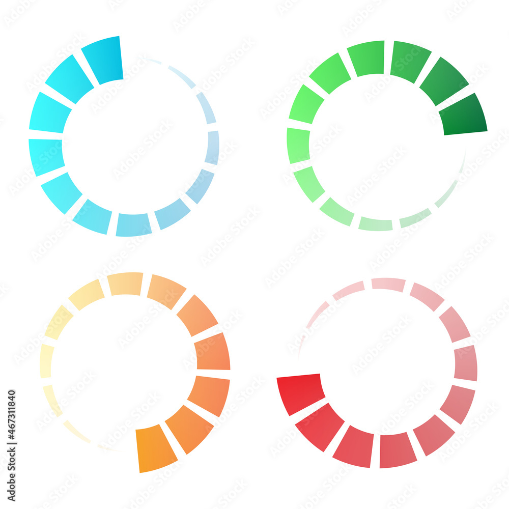 Progress, steps, phases indicator. Preloader, buffer shape. Circle, circular loading icon Stock ...