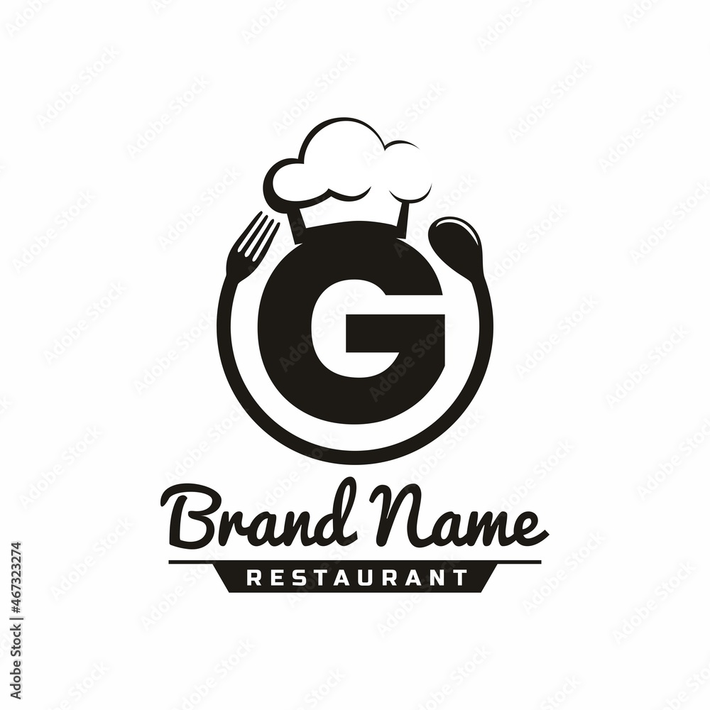 Letter G Restaurant Food Logo Design Stock Vector | Adobe Stock