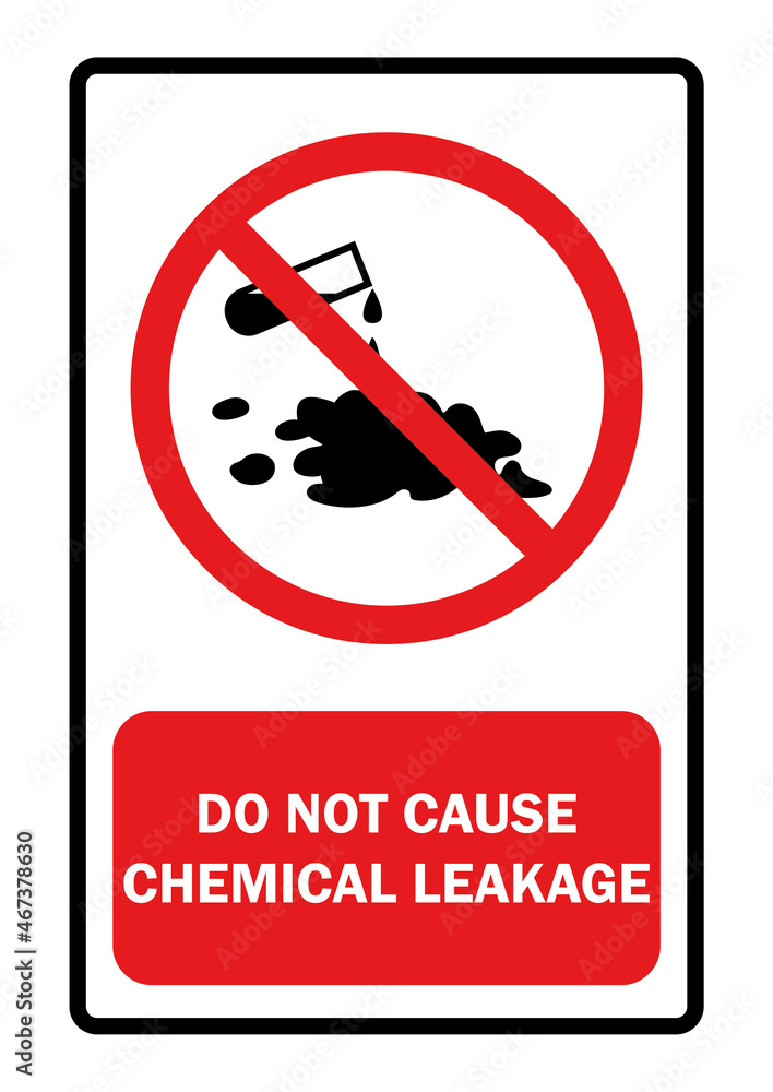 Do not cause chemical leakage. vector illustration Stock Vector | Adobe ...