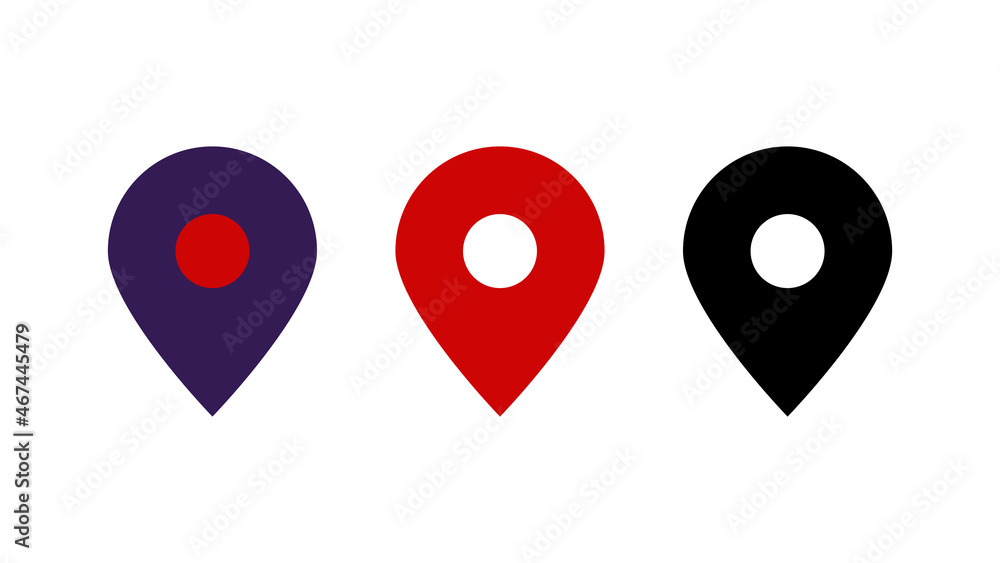 Pin map pointer vector icon dot. Set drop pin on the map. Marker on the ...
