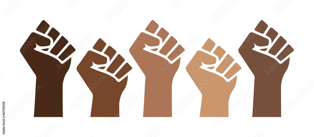 Black Lives Matter power pride fists, black history month, brown skin ...