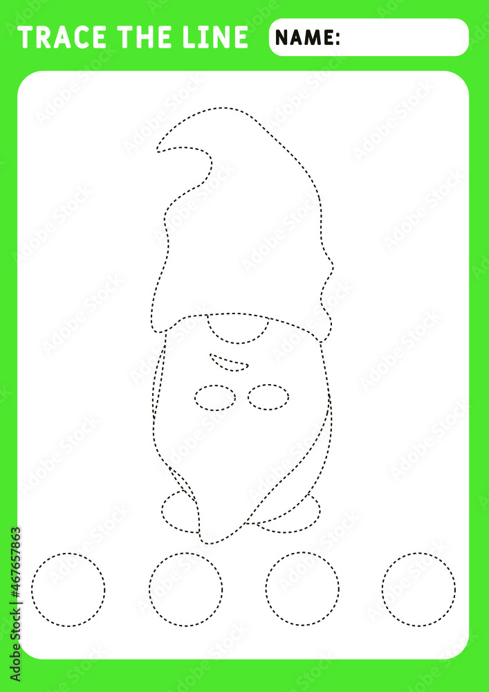 little gnome. Preschool worksheet for practicing fine motor skills ...