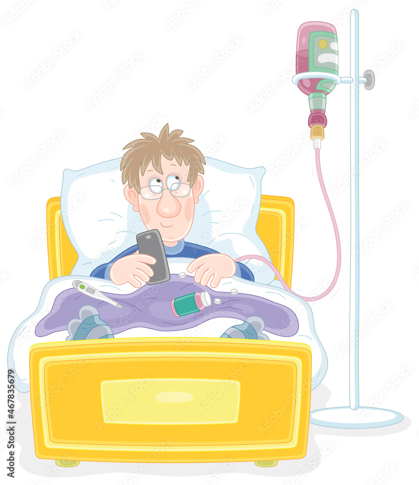 Funny patient with a dropping wine bottle instead a medicine dropper ...