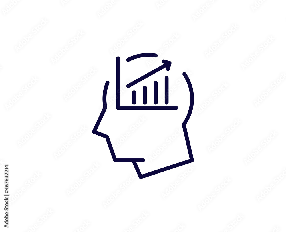 Line Strategy icon isolated on white background. Outline symbol for ...