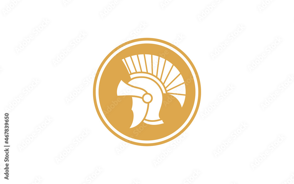 Ancient Greek Figure Coin with Laurel Wreath logo design Stock Vector ...