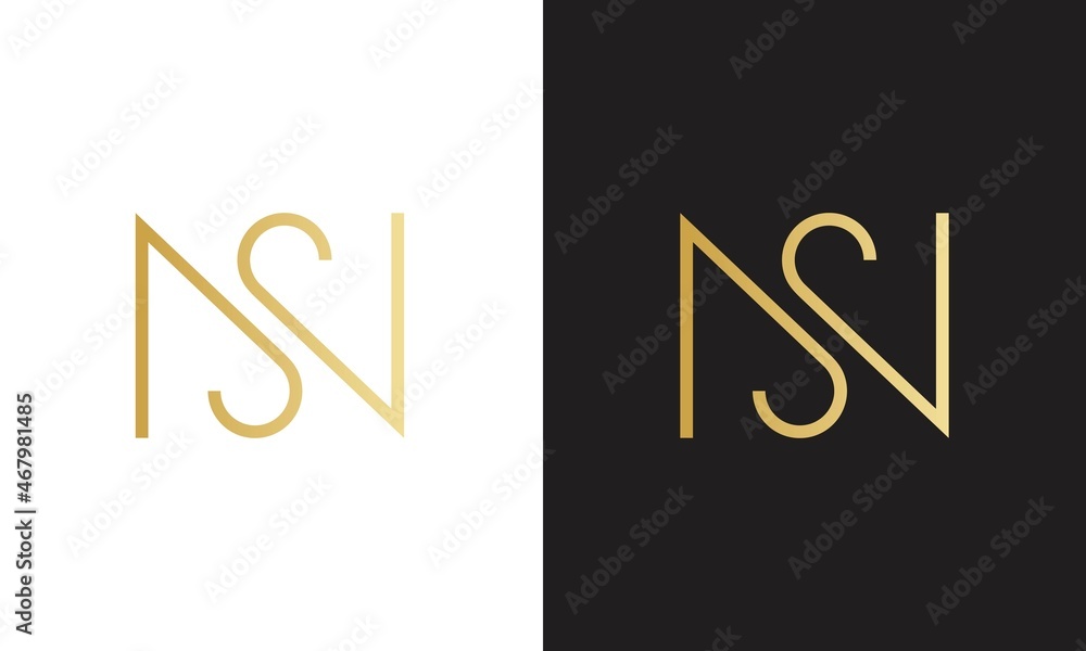 Initial Letter S and N Monogram in Incredibly Luxury and Classy Style ...