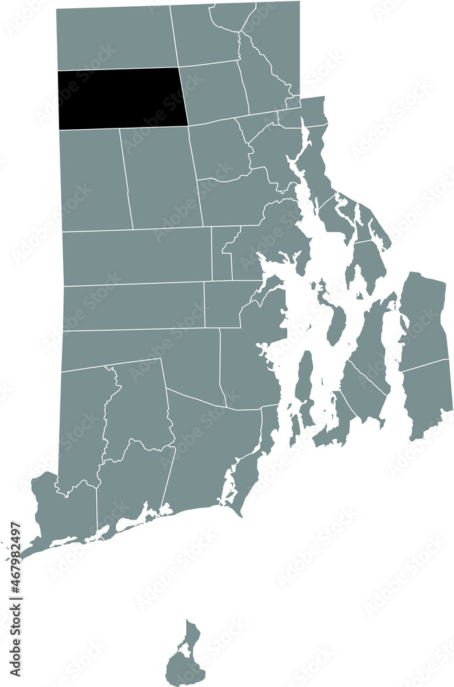 Black highlighted location map of the Glocester inside gray ...