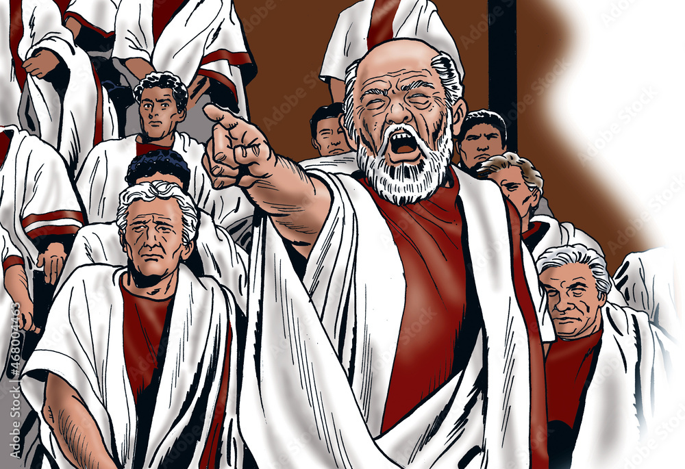 Ancient Rome - Senators of the Roman Republic. Representation of a ...