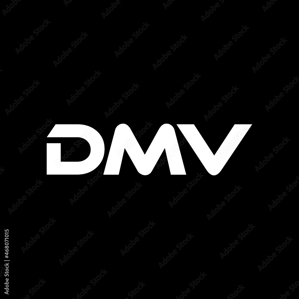 Stock-Vektorgrafik „DMV letter logo design with black background in ...