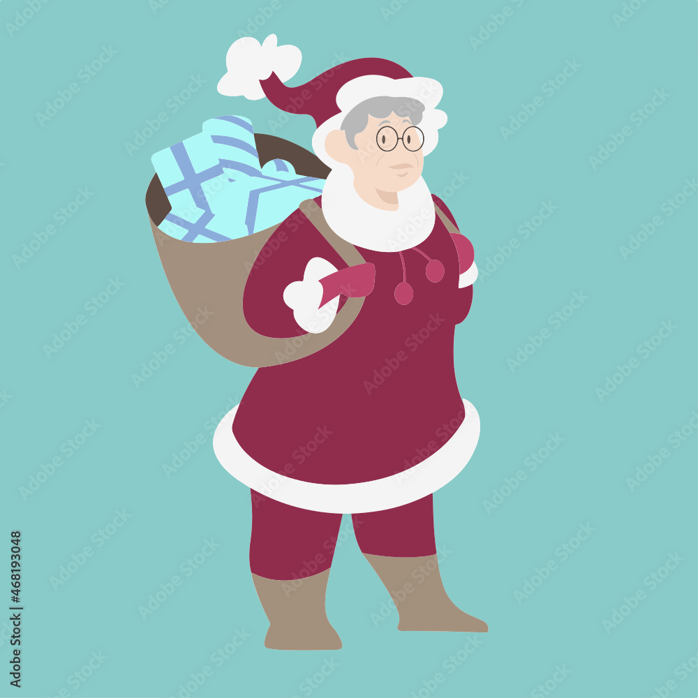 Mère Noël en route pour distribuer les cadeaux. Distribution des ...