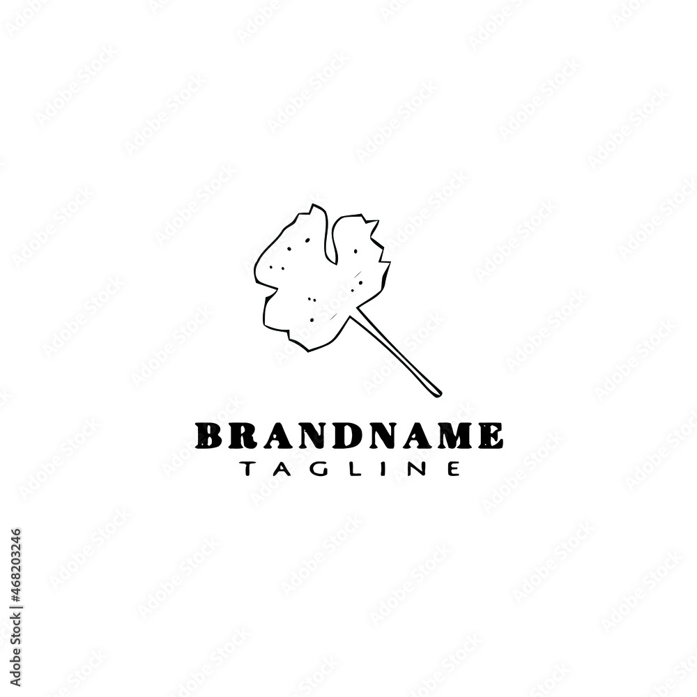 cilantro logo cartoon icon unique template black isolated vector ...