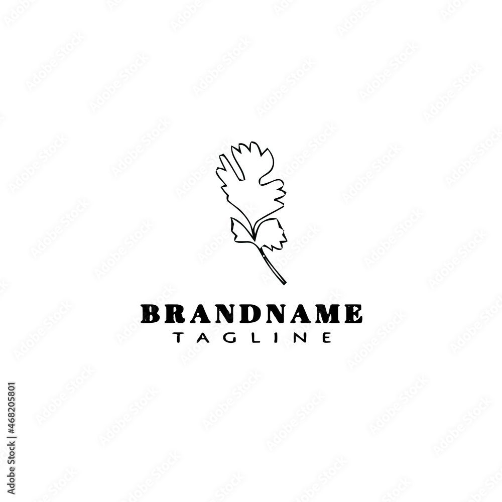 cilantro logo cartoon icon design template graphic isolated vector ...