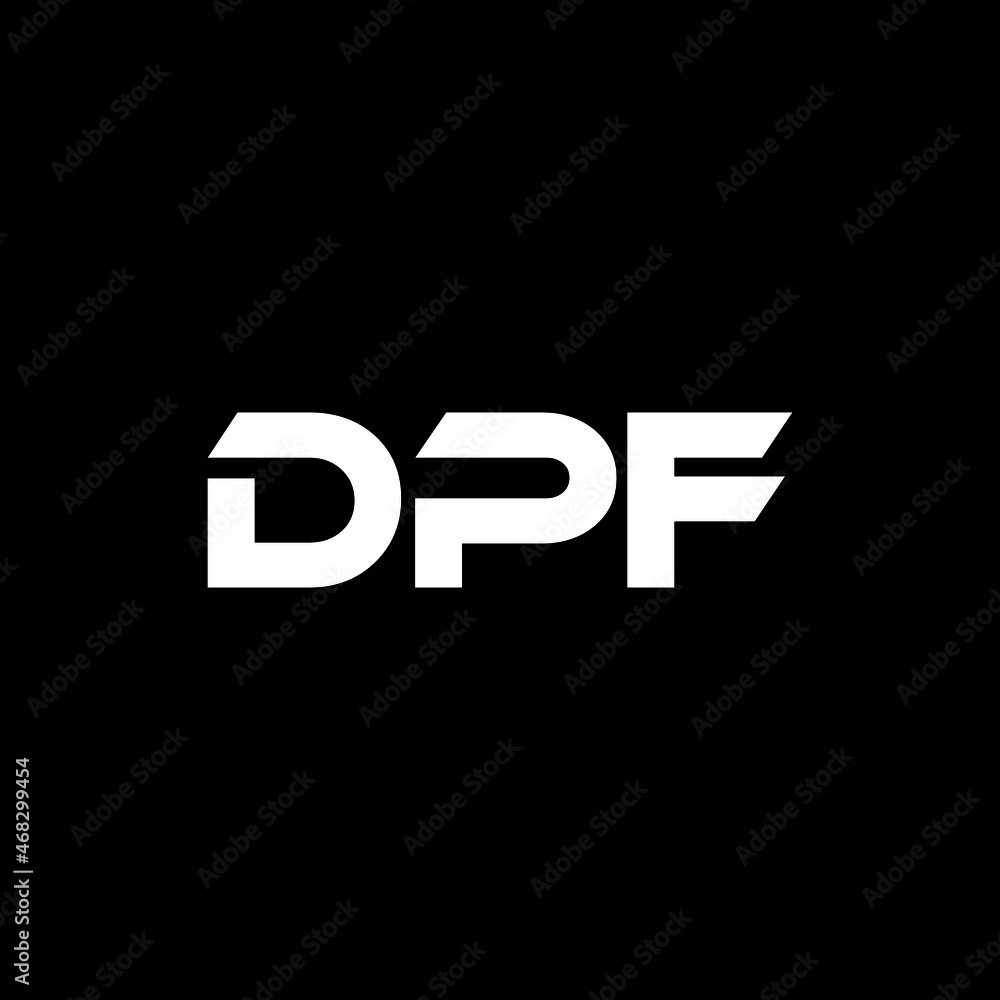 DPF letter logo design with black background in illustrator, vector ...