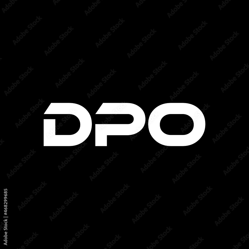 DPO letter logo design with black background in illustrator, vector ...