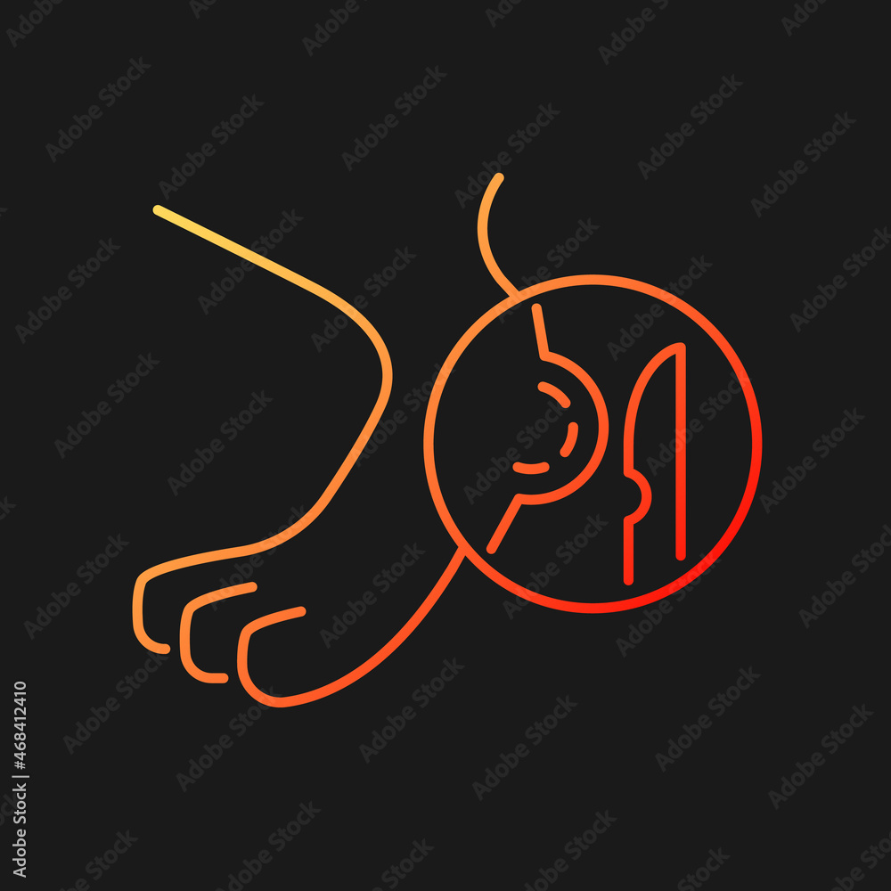 Lipoma gradient vector icon for dark theme. Fat composed benign tumors ...