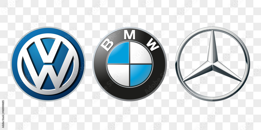 Bavarian motors. Popular German car brands. Car brand logo set ...