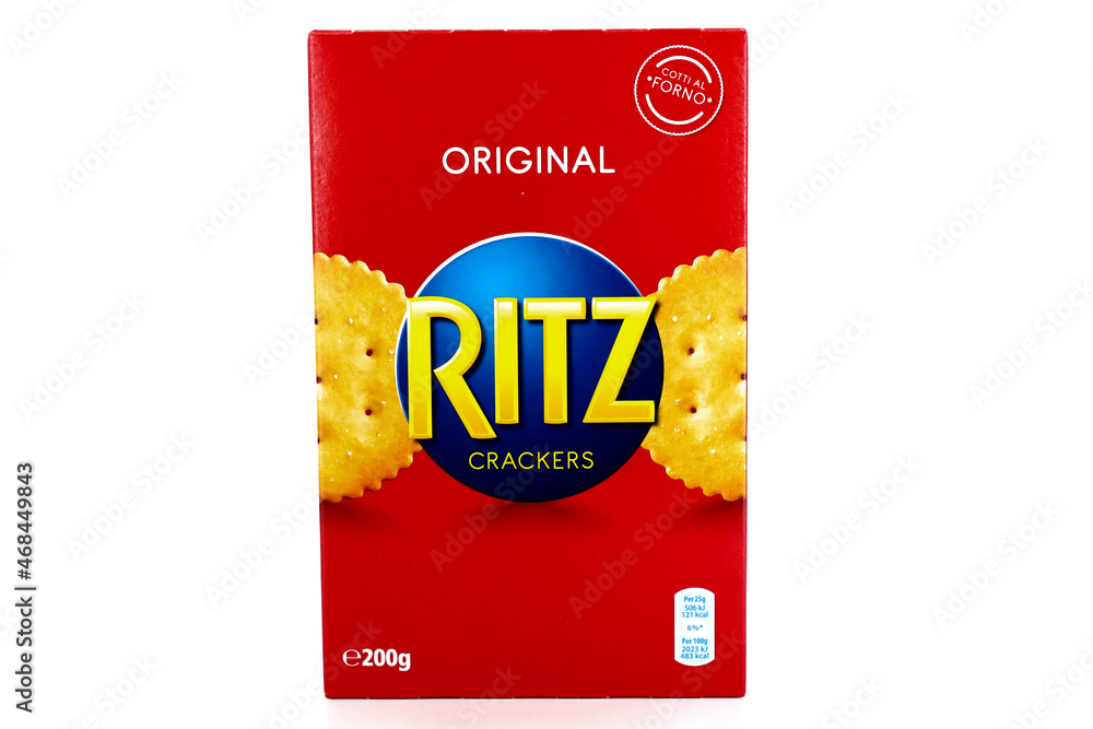 Foto de Stock Italy – November 10, 2021: RITZ Crackers. Ritz is a brand ...
