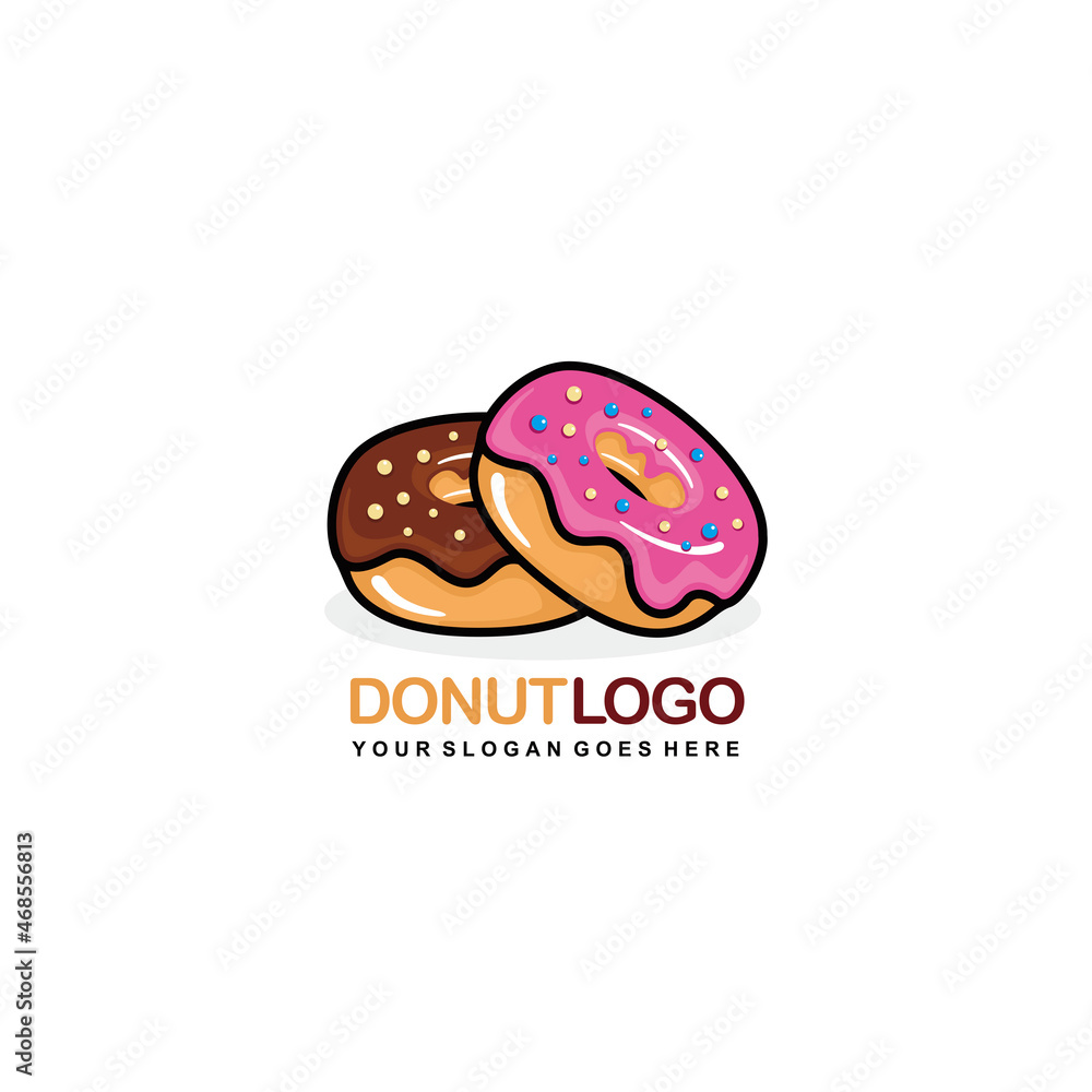 Donut logo design vector illustration Stock Vector | Adobe Stock