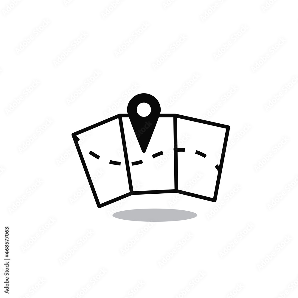 Map icon vector isolated on white background. Trendy map icon in flat ...