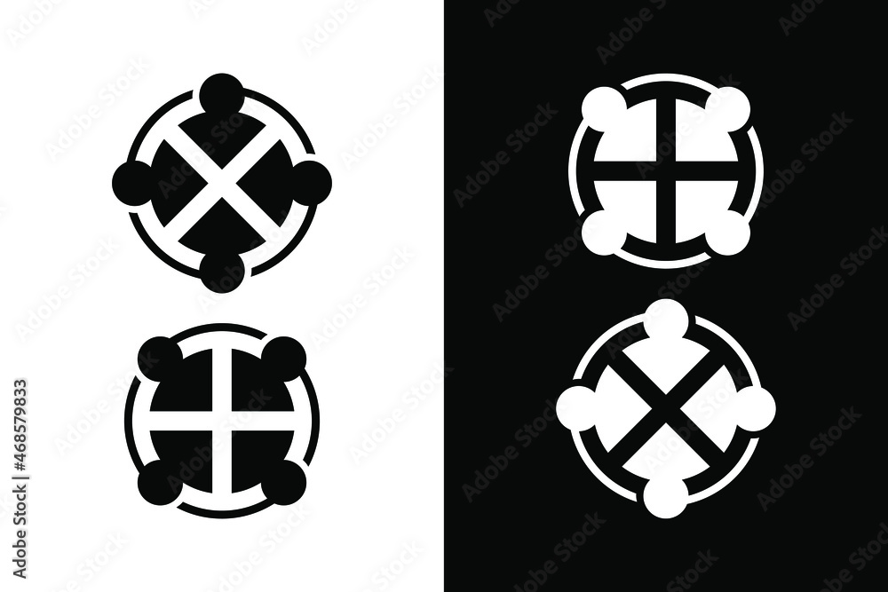 Unity symbol with black and white color concept. Very suitable in ...