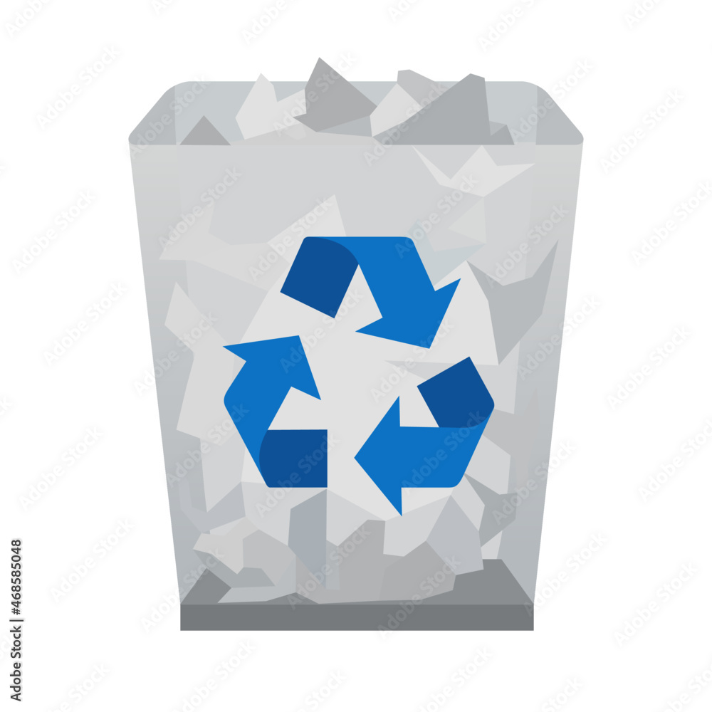 เวกเตอร์ Stock Dustbin icon. Trash folder. Full recycle bin. Desktop ...