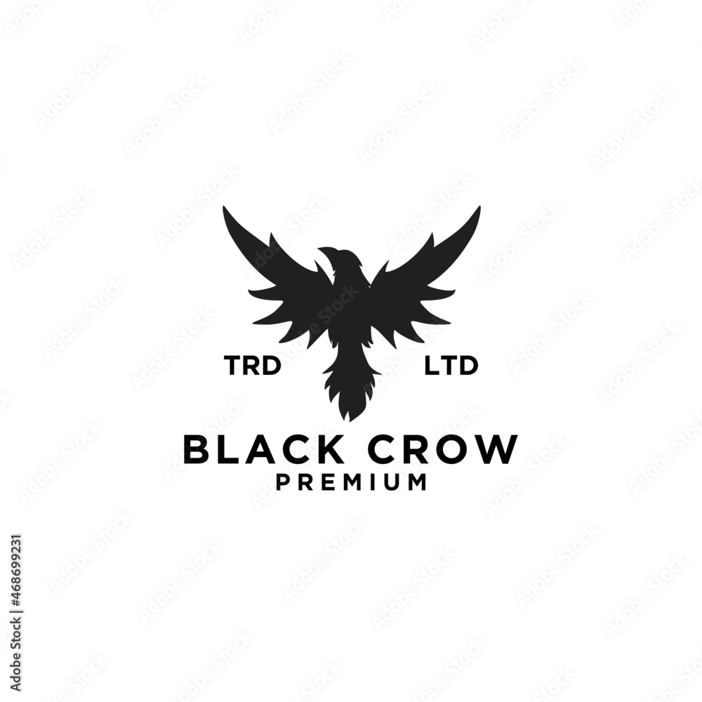 flying black raven logo icon designs Stock Vector | Adobe Stock