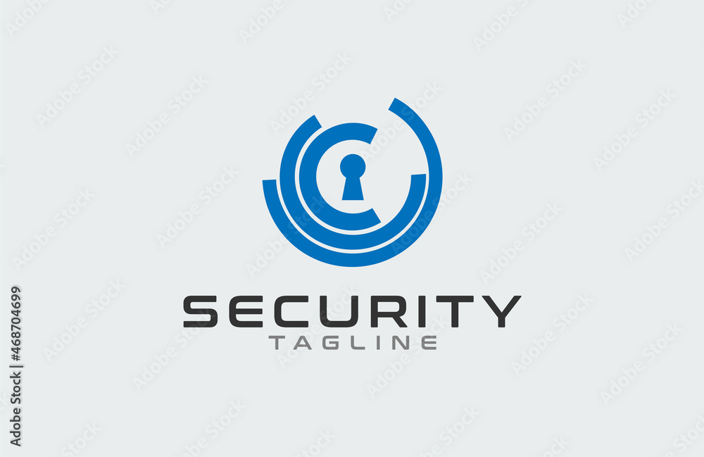 Security Logo, keyhole with digital style triple c combination, usable ...